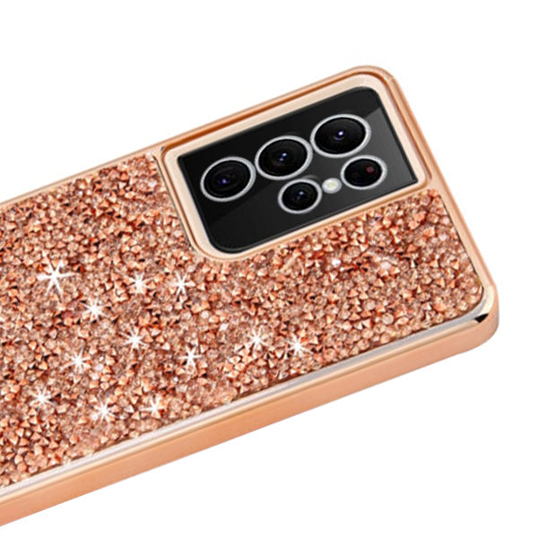 Hybrid Bling Case Rose Gold Samsung S24 Ultra